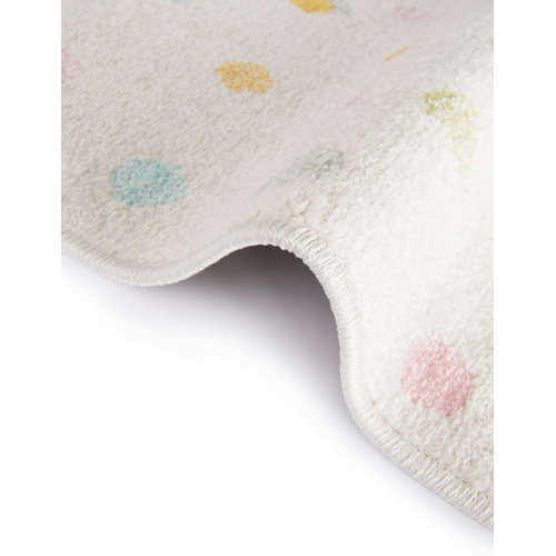 Unique Loom Polka Dots Machine Woven / Power Loomed Polypropylene Rug ...