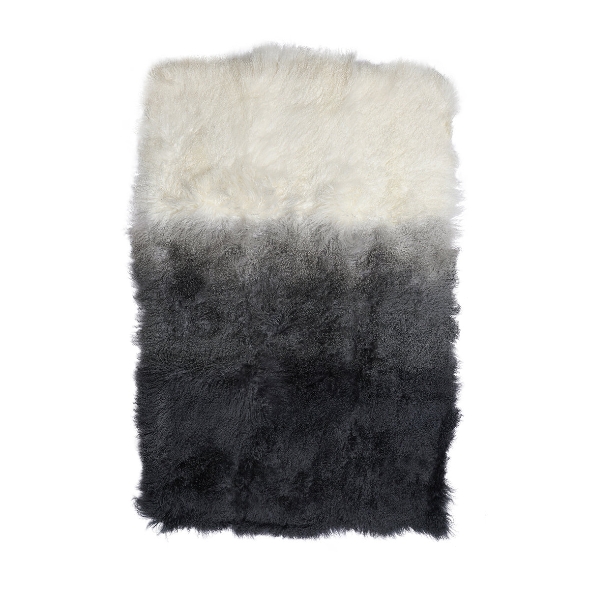 Everly Quinn Ombre Handmade Sheepskin Rectangle 4' x 6' Area Rug in ...