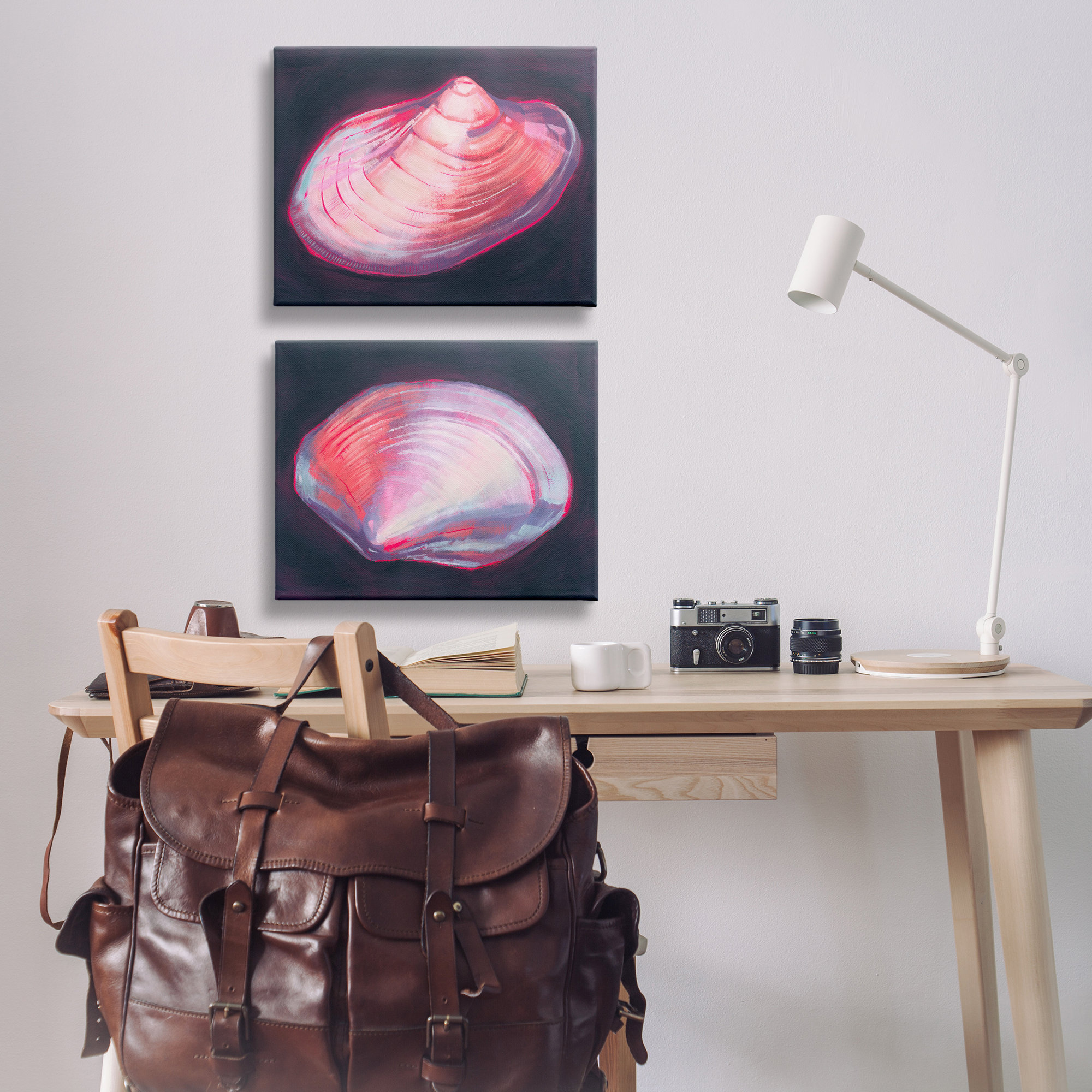 Rosecliff Heights Pink Clam Shells 2 PC Canvas Wall Art Set by Grace ...