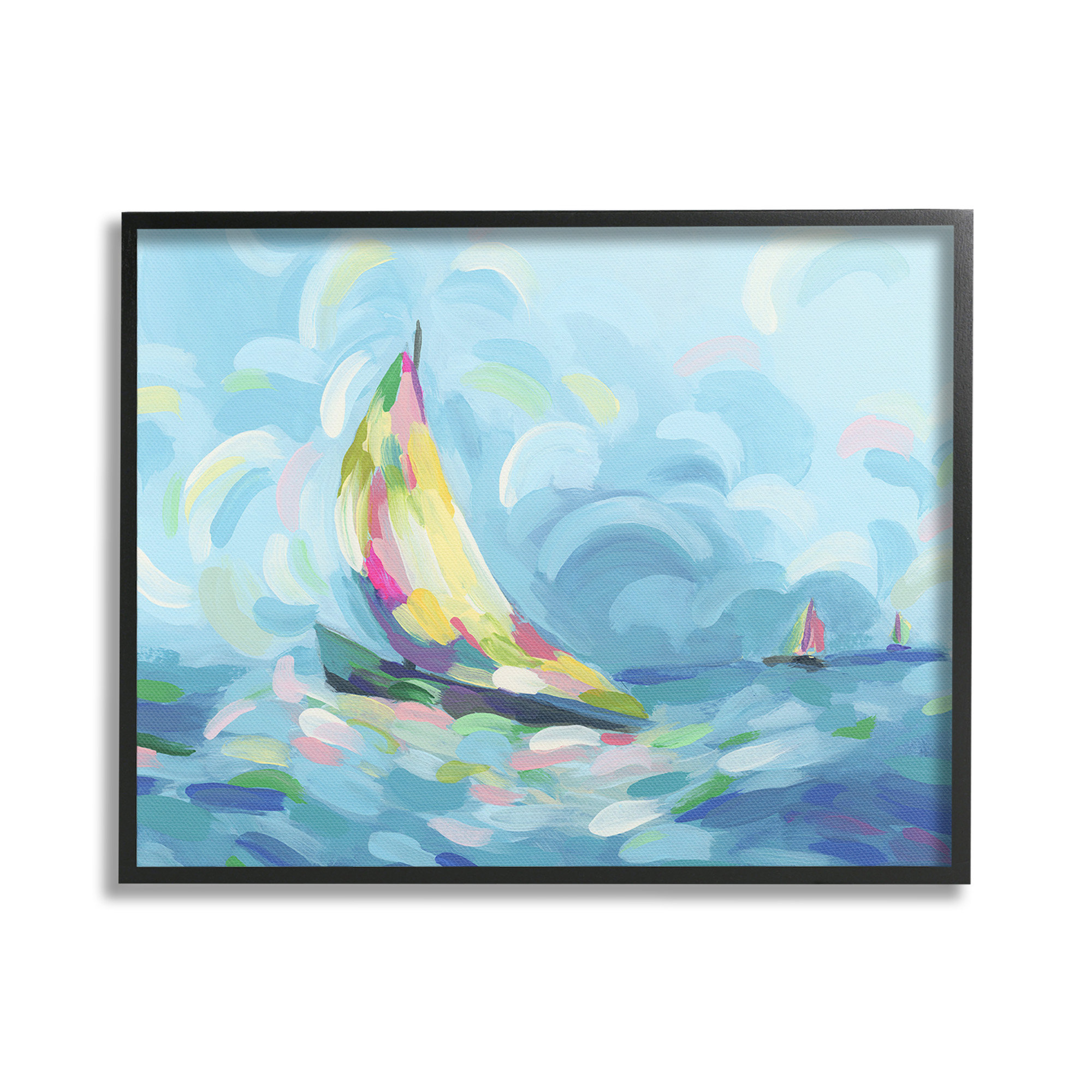 Breakwater Bay Abstract Sailboat Scenery Wall Art Design By June Erica ...