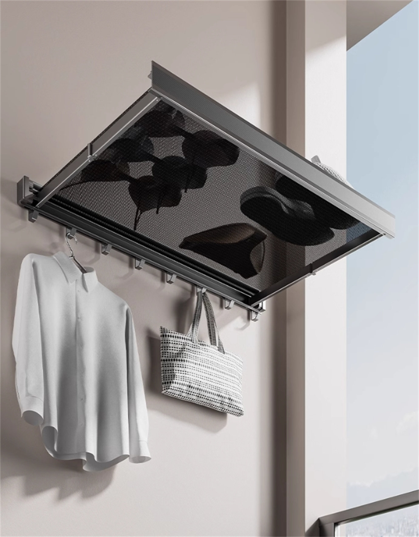 Thrones Designs Balcony Drying Rack, Indoor Foldable Flat Mesh Drying ...