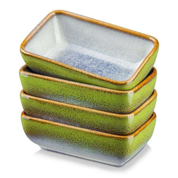 Latitude Run Set Of 4 Rectangular Sauce Bowls, Snack Appetiser Bowls ...