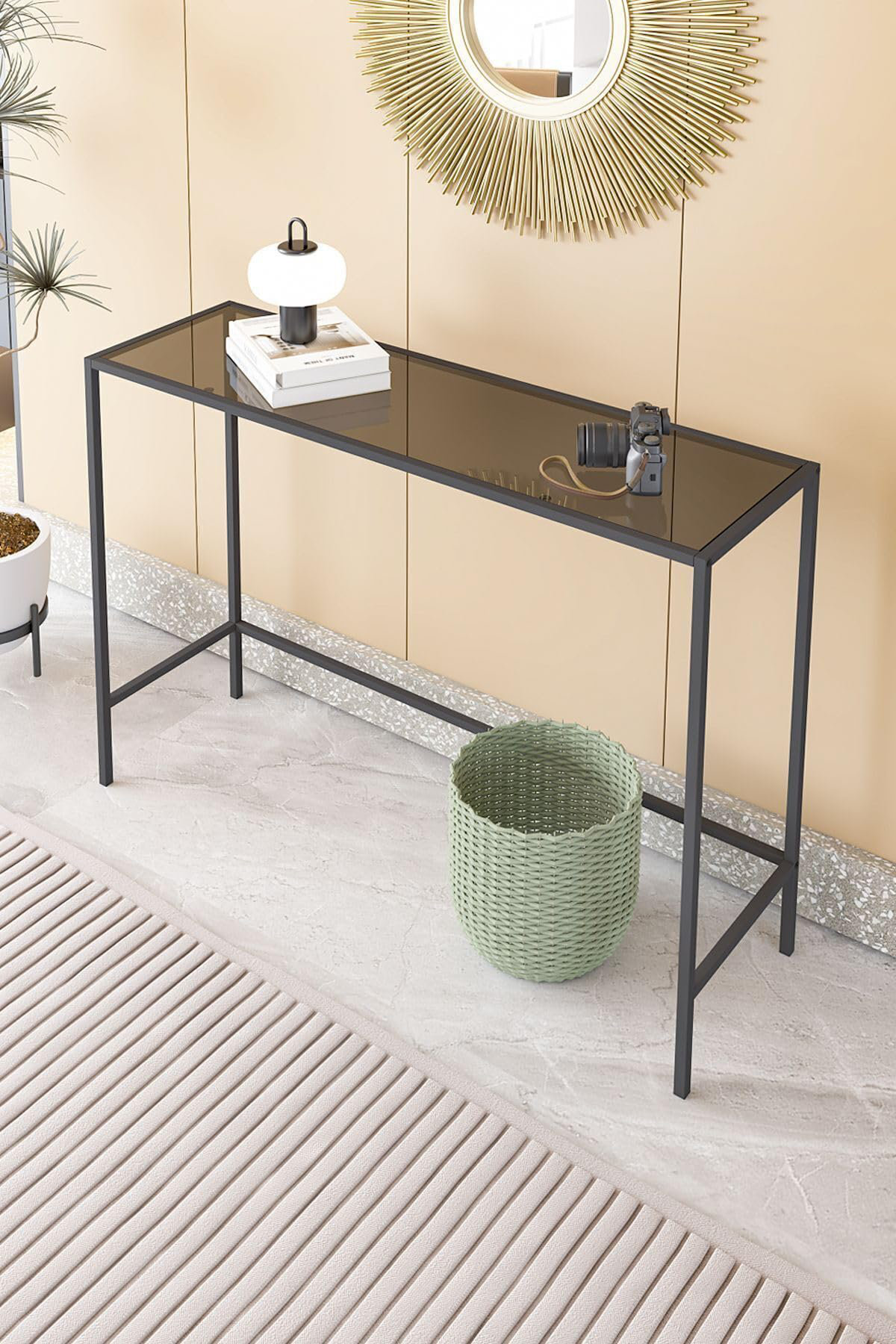 Wrought Studio™ Canvas Metal Drawer Decorative Coffee Console Table ...