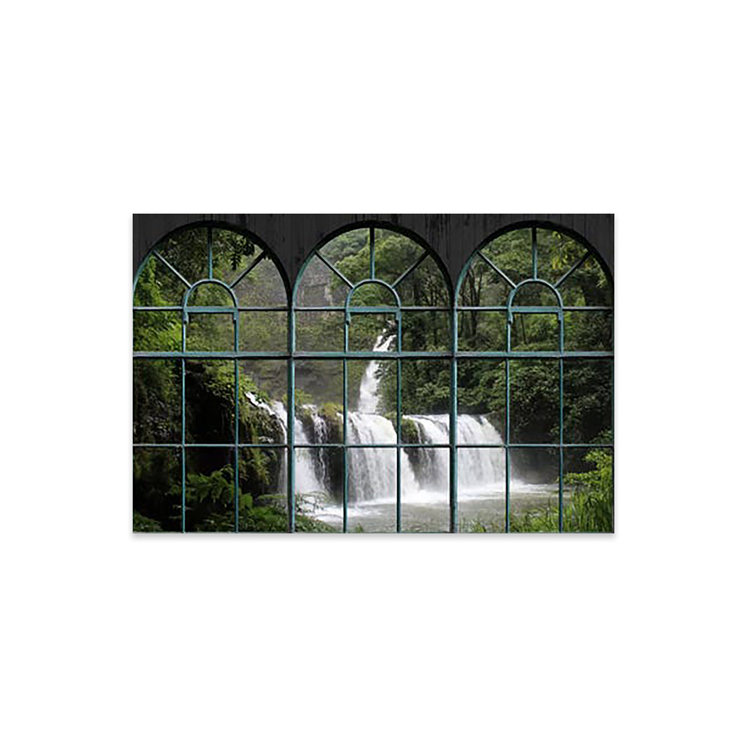 Millwood Pines Waterfall Window View - Unframed Photograph | Wayfair