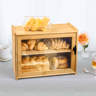 Prep & Savour Dontrey Bamboo Bread Box for Kitchen Countertop, 2-Layer ...