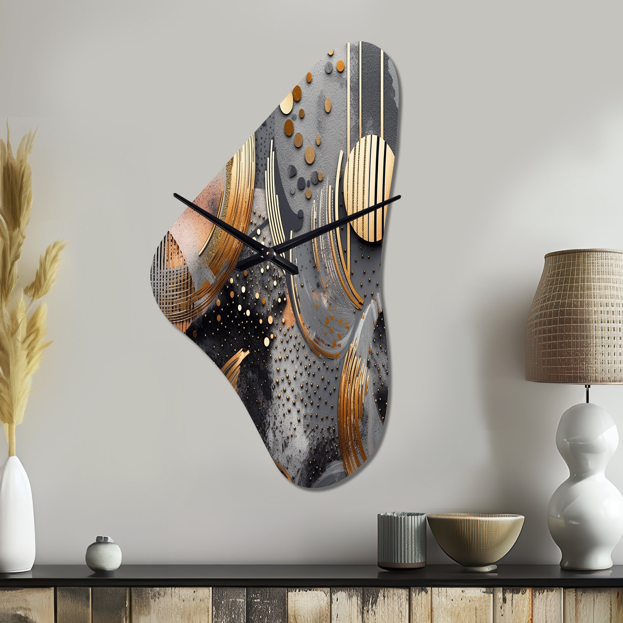 Design Art Soft Colors Marble Abstract III - Marble Asymmetrical Metal ...