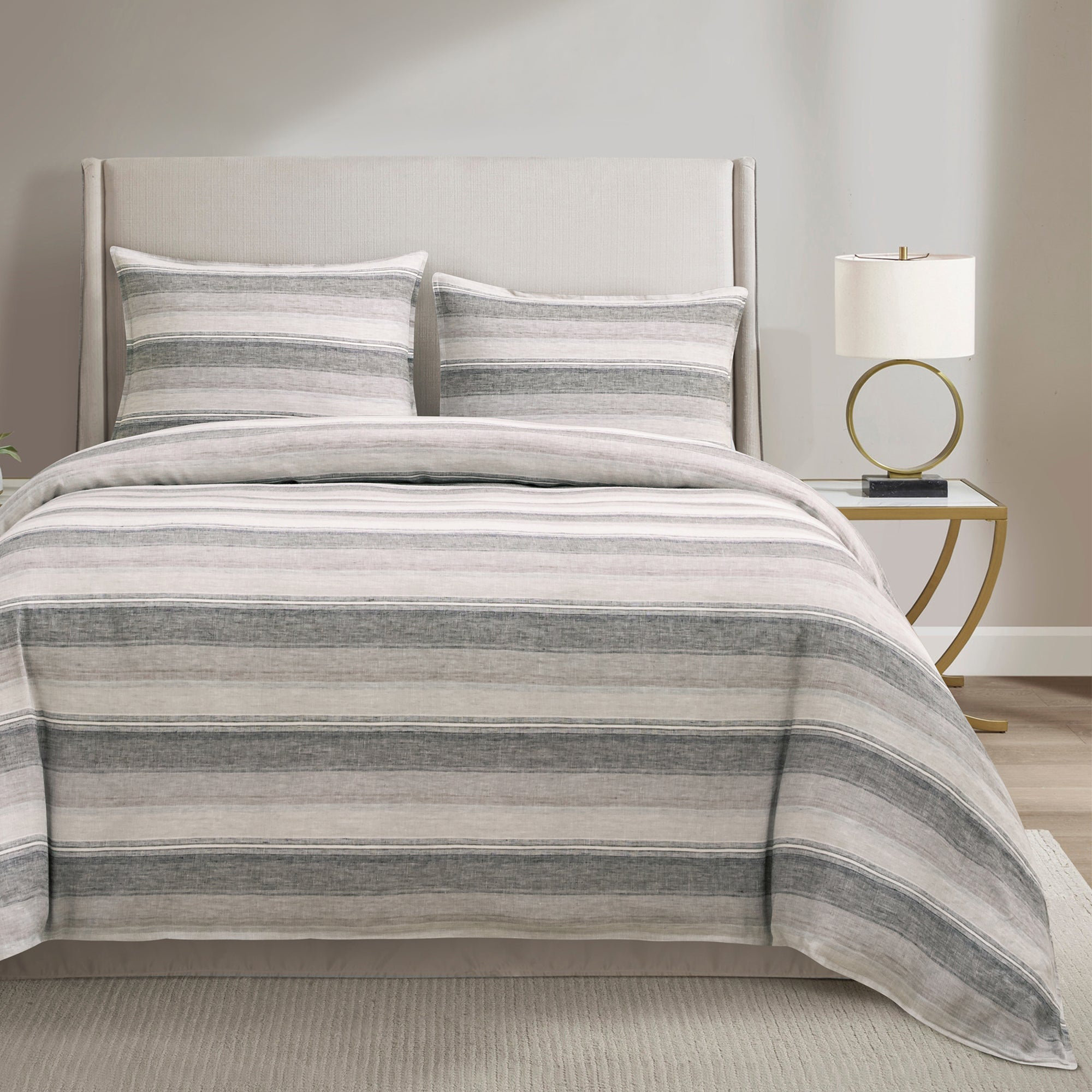 HiEnd Accents 100% Linen French Flax Modern Rustic Farmhouse 3 Piece ...