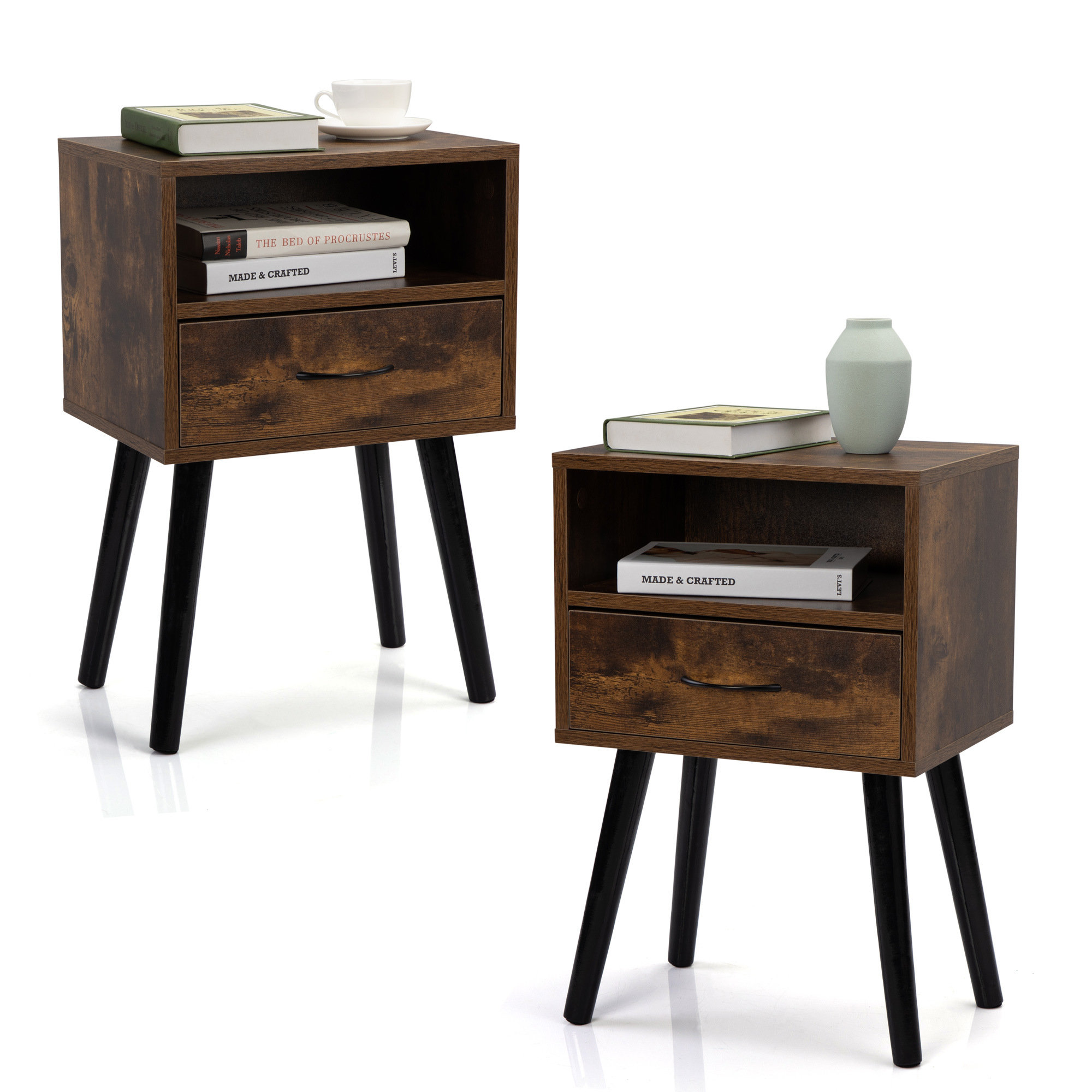 Lipoton Nightstands Set Of 2 Modern Nightstand Bed Side Table ...