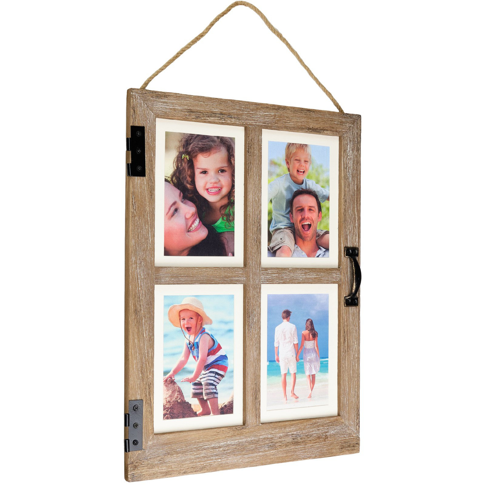 August Grove® Beveled Wood Collage Frame Set in Brown | Wayfair