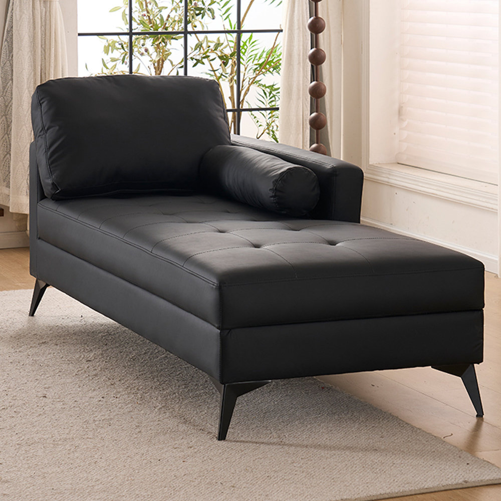 Orren Ellis Modern Casual Faux Leather Indoor Chaise Lounges | Wayfair