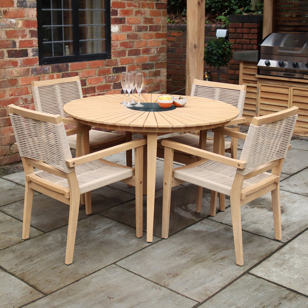 Natur Pur Roma 4 Seater Rope Stacking Set Black Insert | Wayfair.co.uk