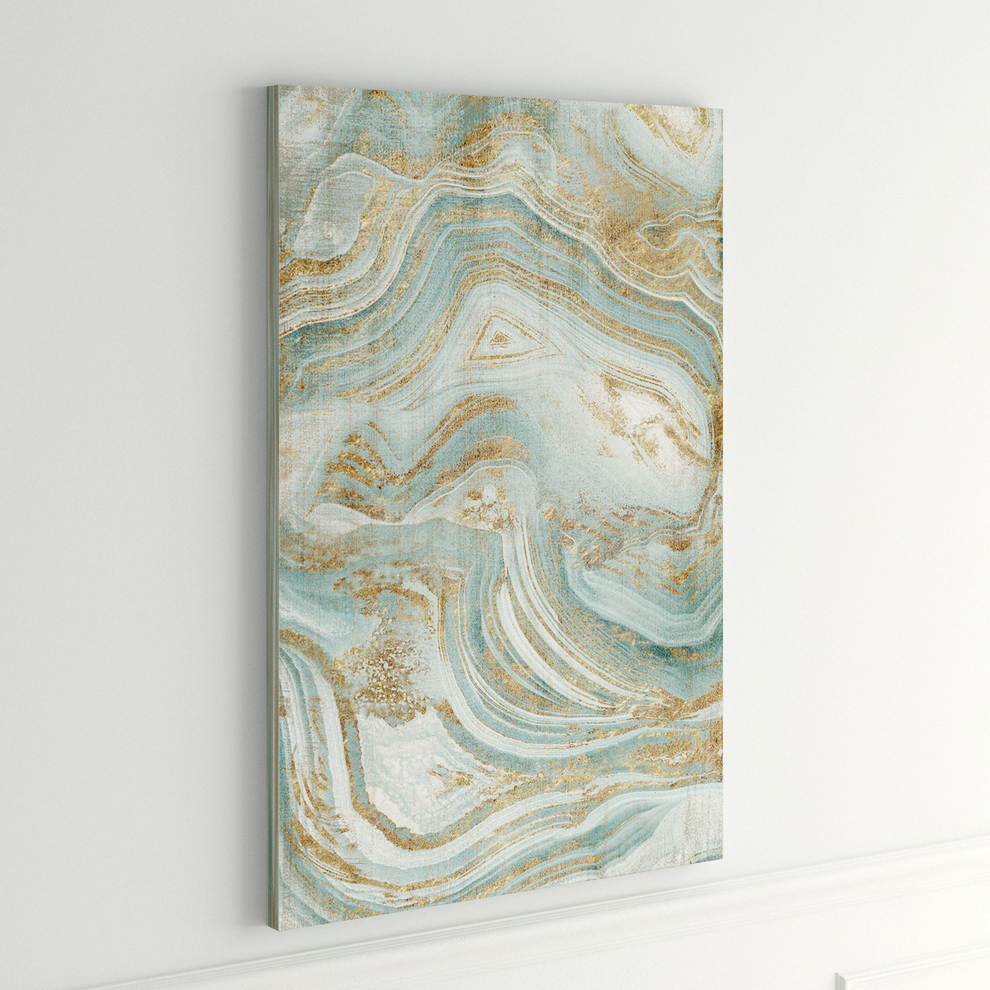 Mercer41 Blue Agate - Painting Print on Canvas & Reviews | Wayfair