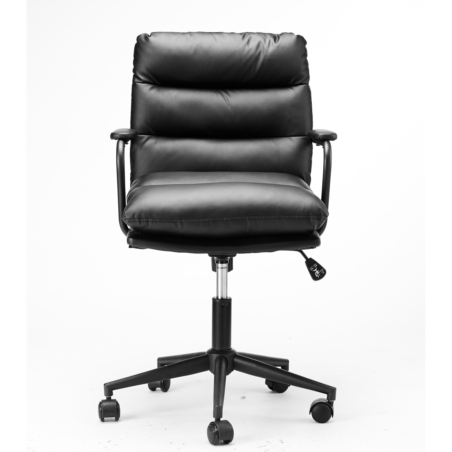 Ebern Designs Home Office Leather Seating - Black, Faux Leather, Easy ...