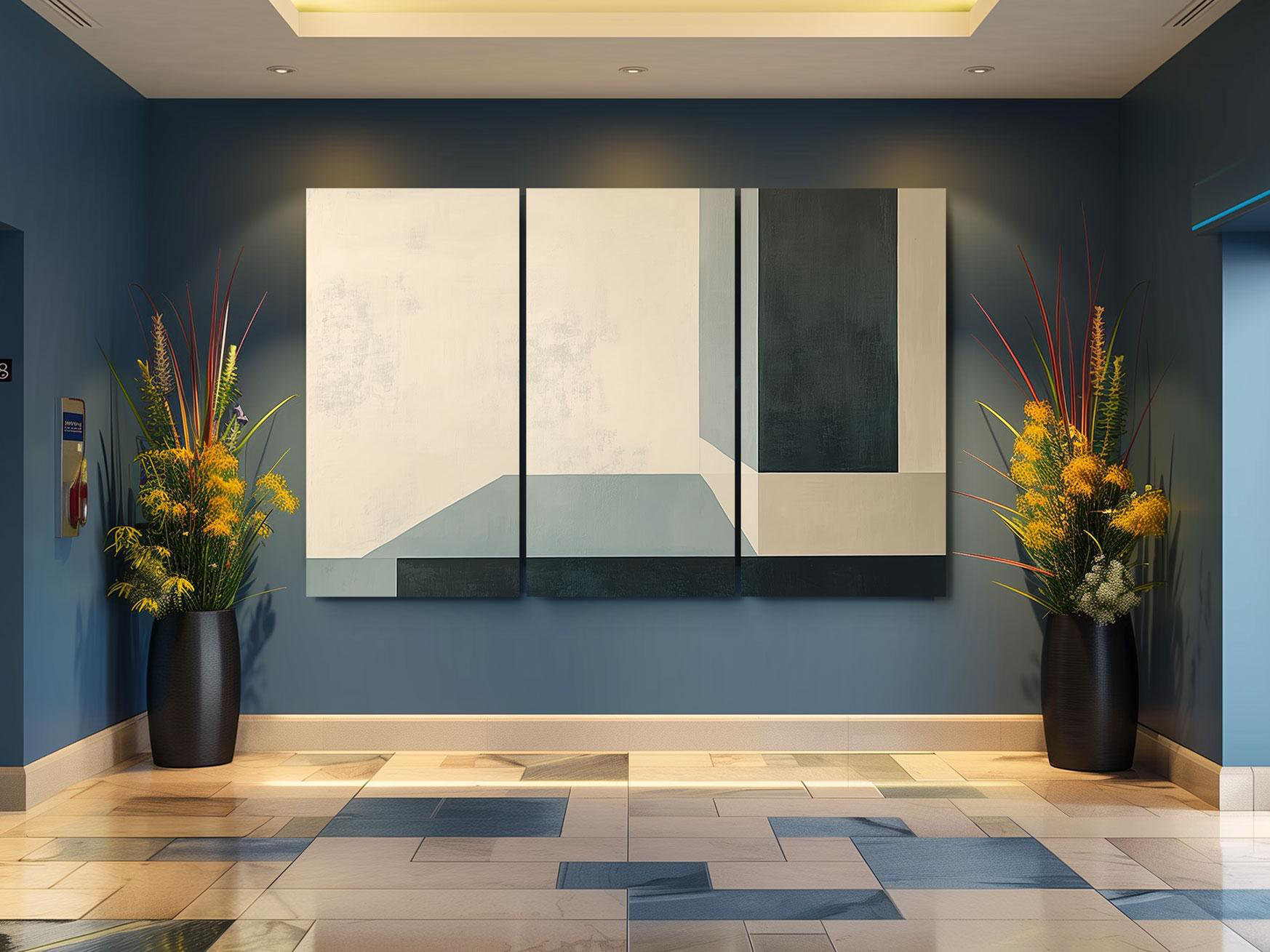 George Oliver Triptych Canvas Wall Art – Large Minimalist Abstract ...