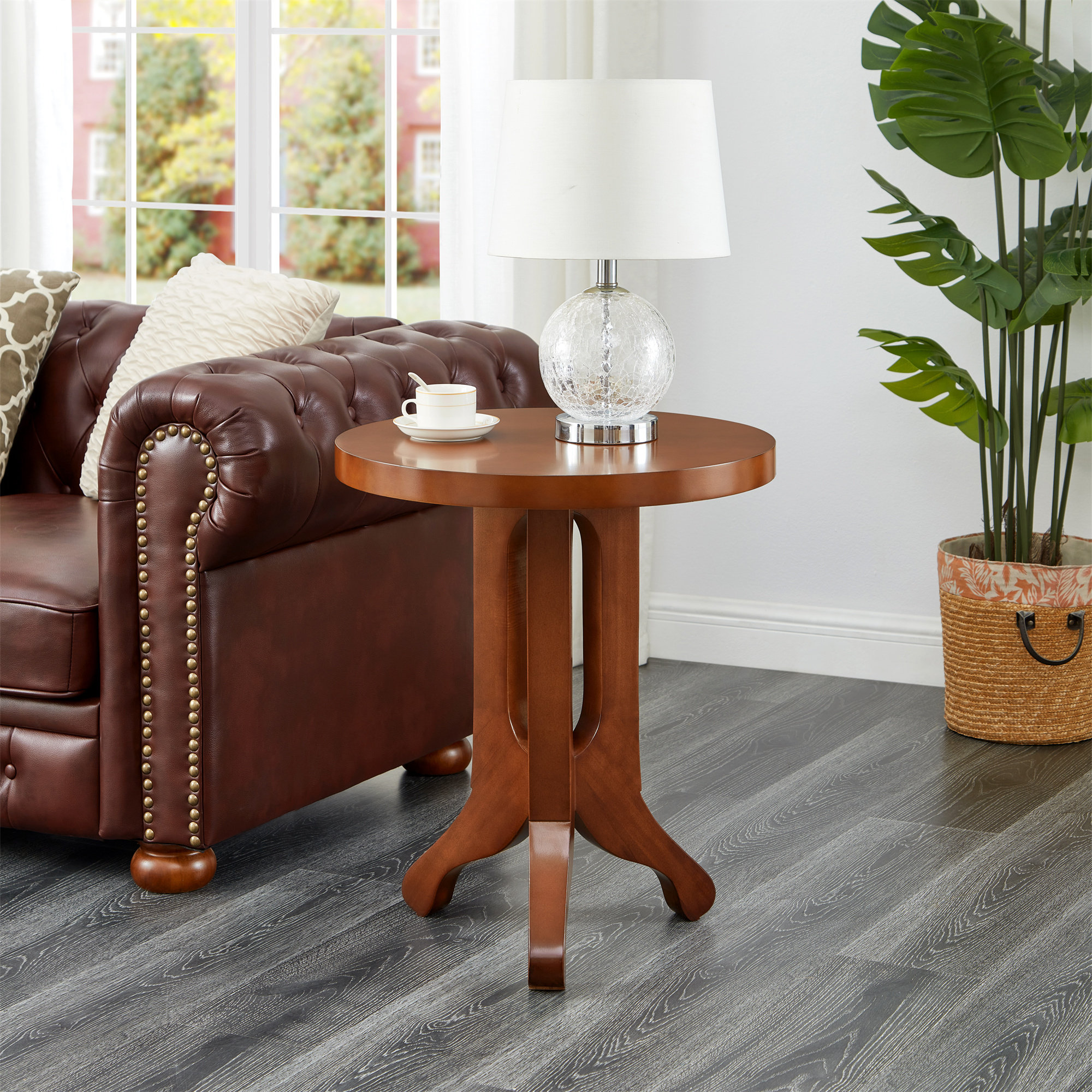 Winston Porter Norrene Solid Wood Pedestal End Table - Wayfair Canada