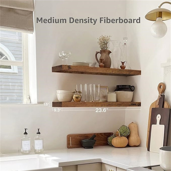 Millwood Pines Bathroom Shelves 24 Inches Long Floating Shelf For Wall ...