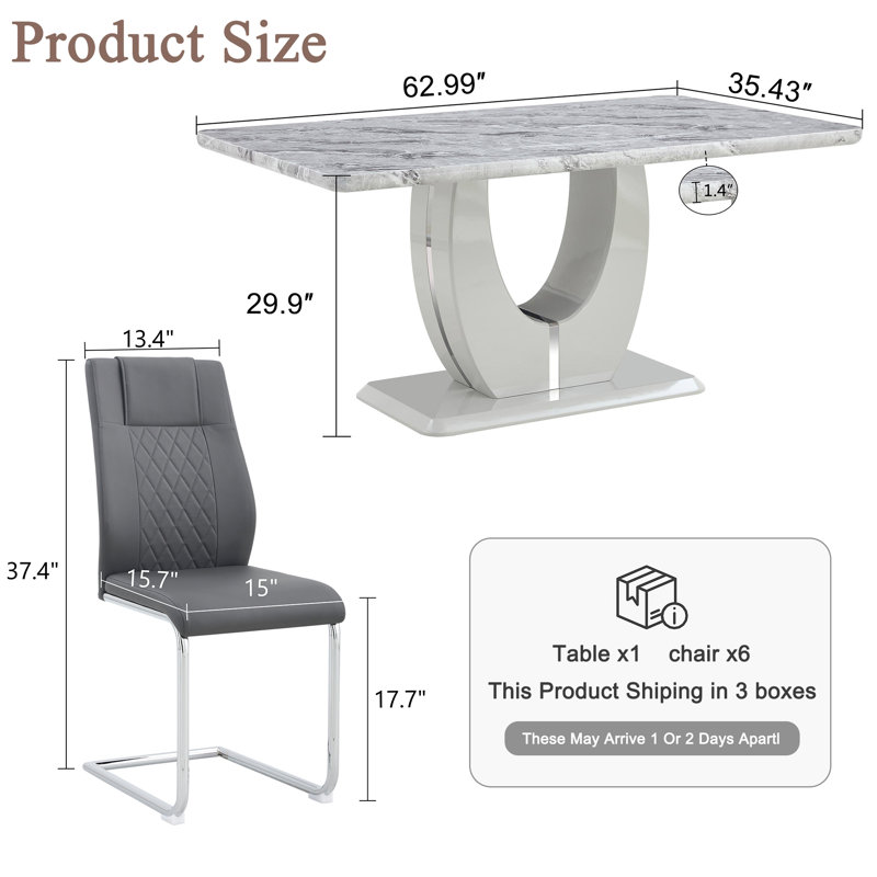 Ivy Bronx Kimara Rectangular 62.99'' L x 35.43'' W Dining Set & Reviews ...