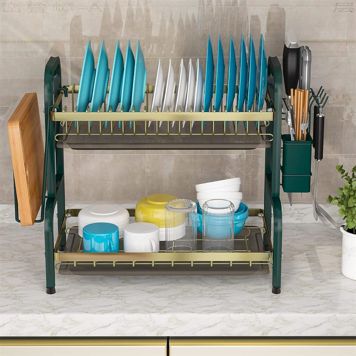 BEAUTY DEPOT 1Easylife Dish Drying Rack, 2-Tier Compact Kitchen Dish ...