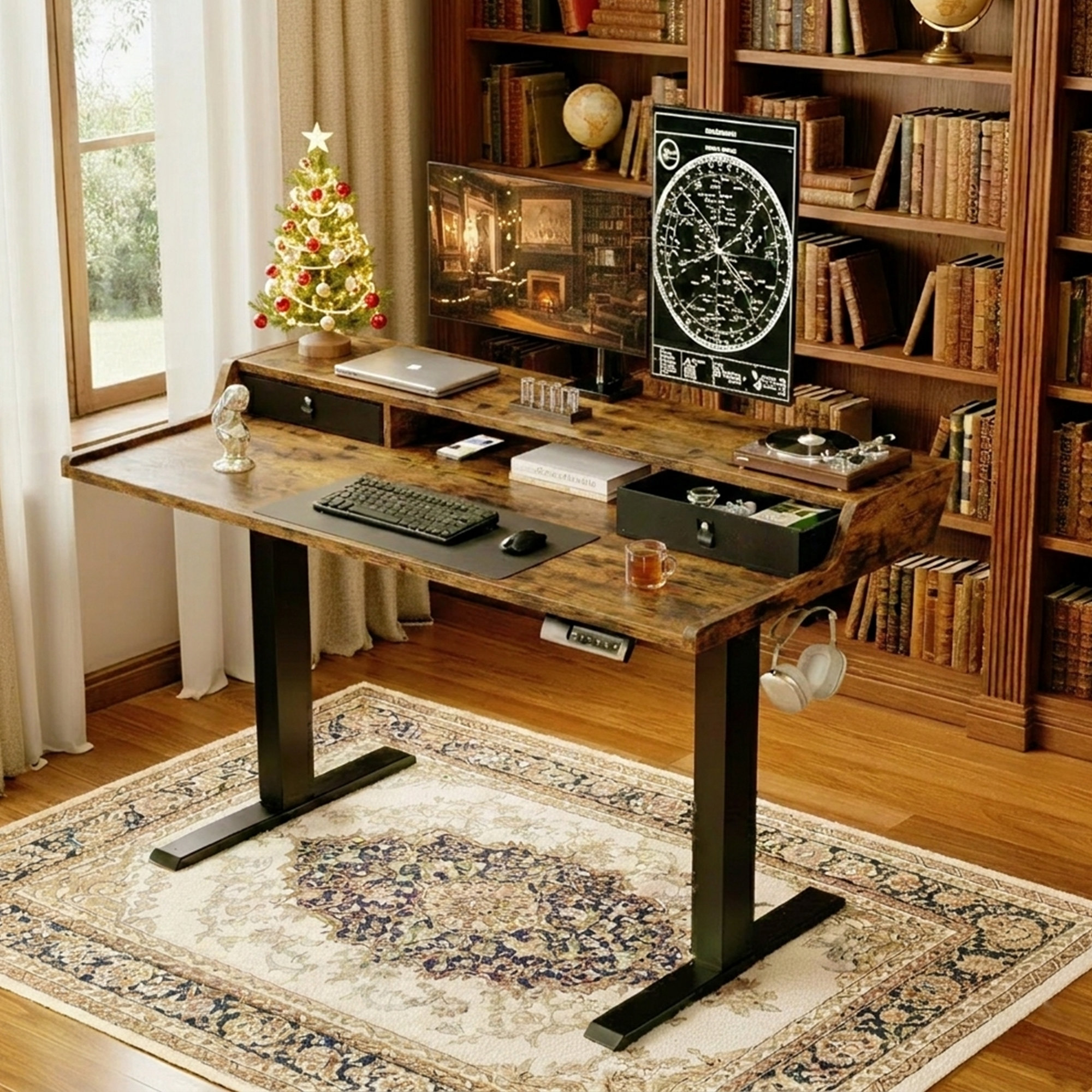 Inbox Zero Momoyo Adjustable Height Desk with Drawers & Reviews | Wayfair