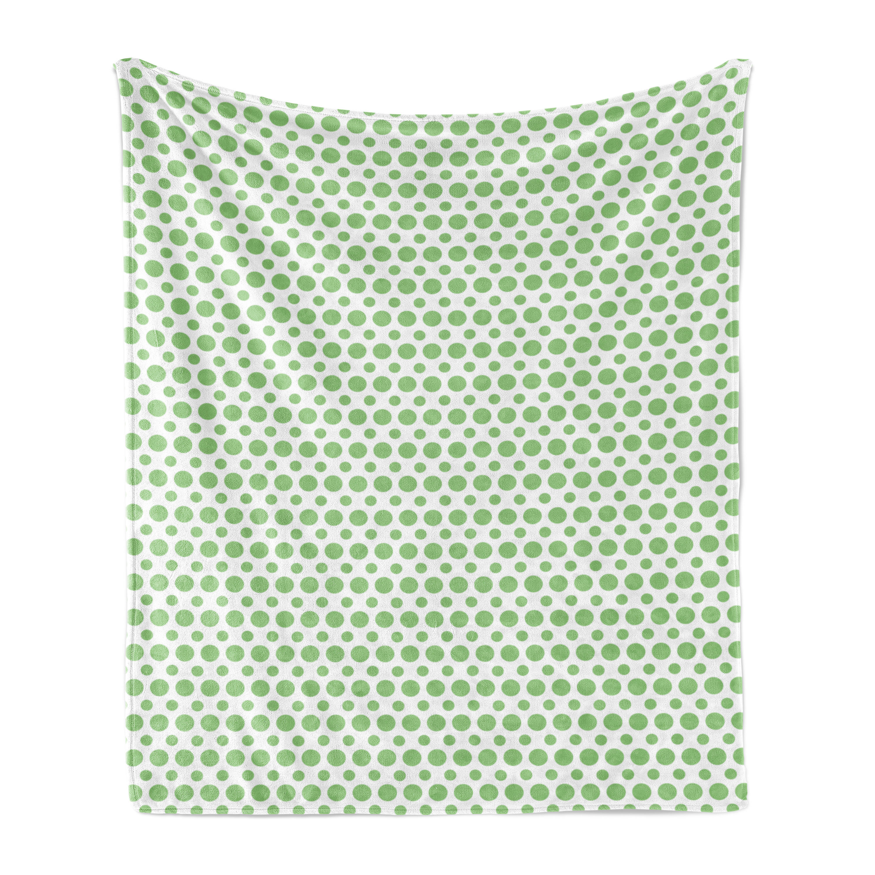 Ambesonne Green Fleece Throw Blanket Pop Art Retro Style Dots Fern ...