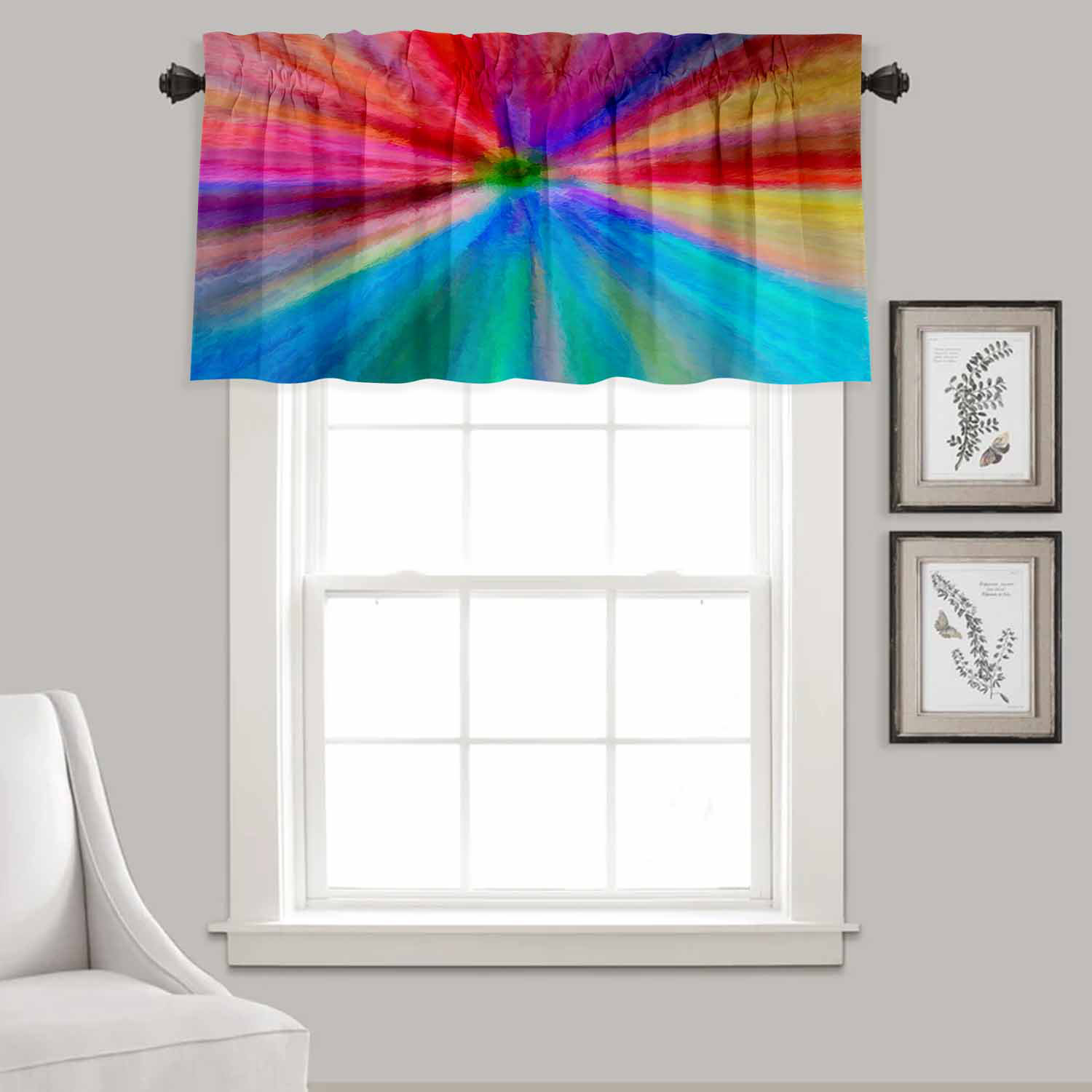 East Urban Home Clear 52"W Color Abstract Digital Structure of Window ...