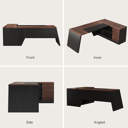 Latitude Run® 78-Inch L-Shaped Executive Desk Large Office Desk With ...