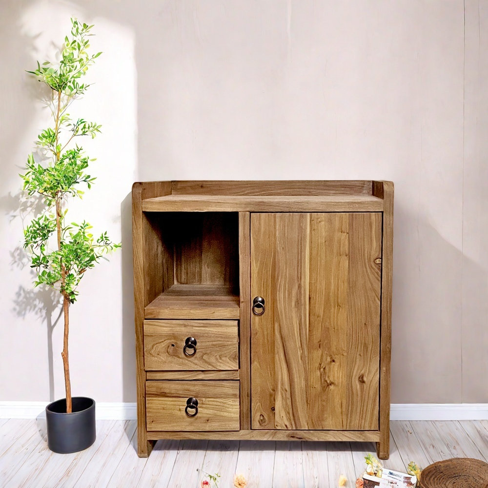 Longshore Tides Solid Old Elm Wood Console Cabinet | Wayfair