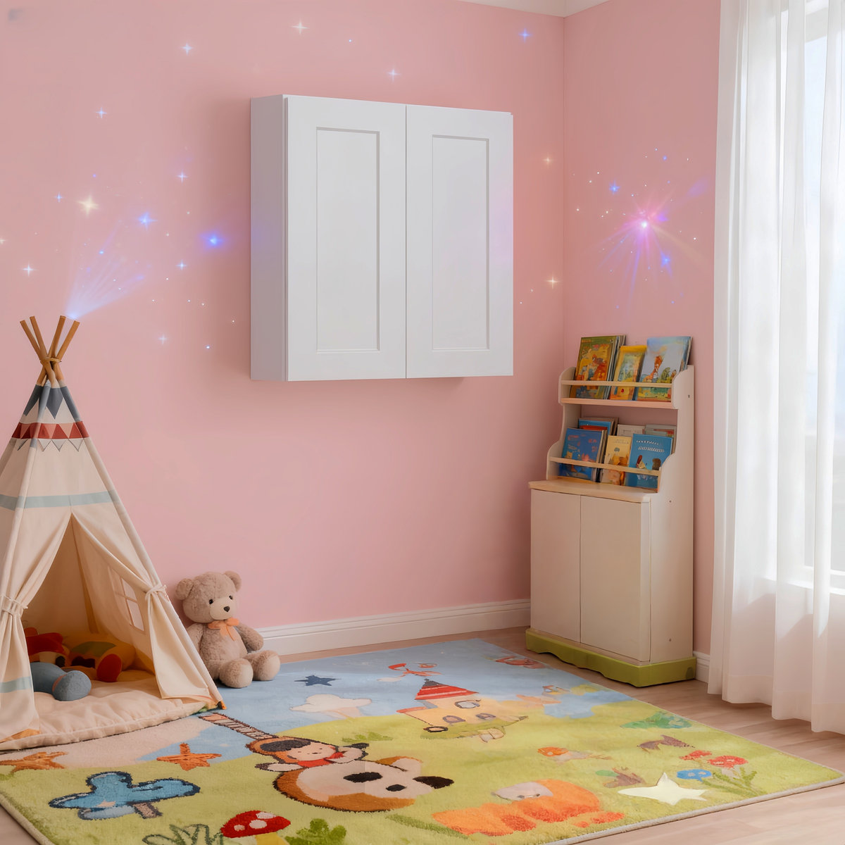 August Grove® 36 Inch White Shaker Double Door Wall Cabinet Solid Wood ...