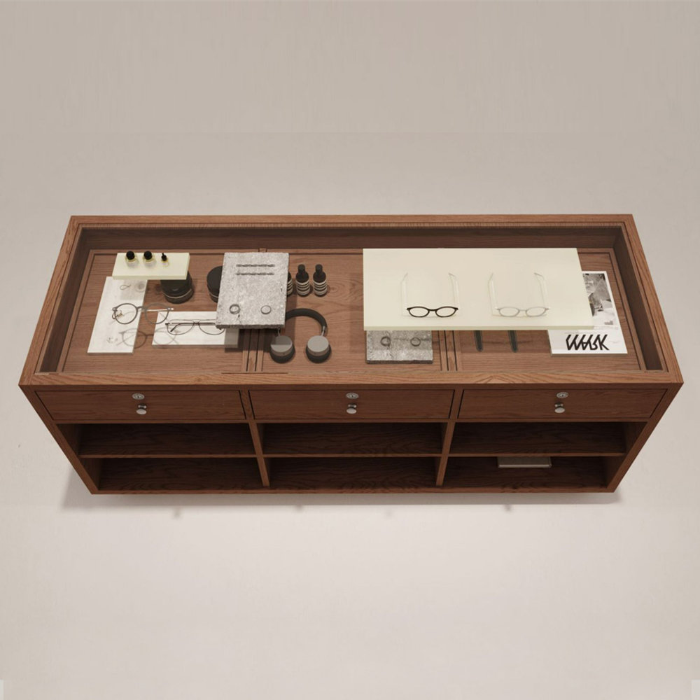 Artistic Soul XKX Premium Furniture Brown Solid Wood Display Counter ...