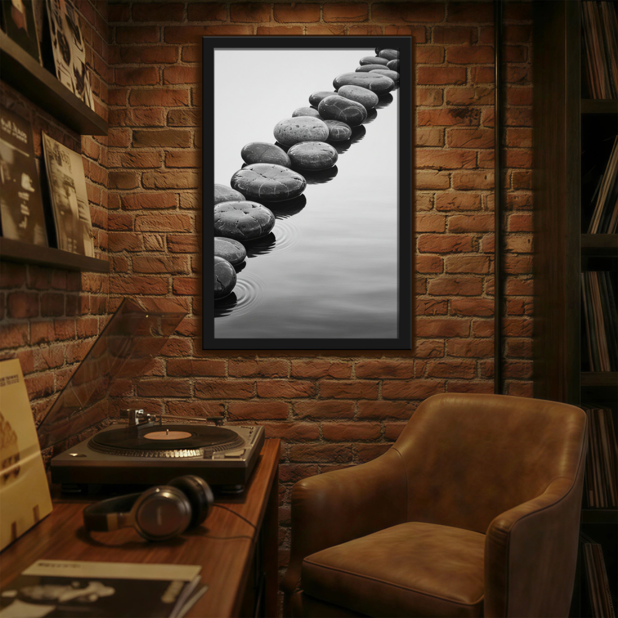 Winston Porter Bath & Laundry Stone Path Water Reflection | Wayfair