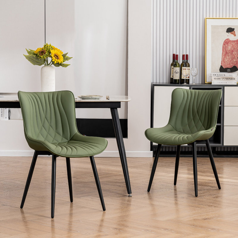 George Oliver Jimma PU Leather Upholstered Dining Chairs Modern ...