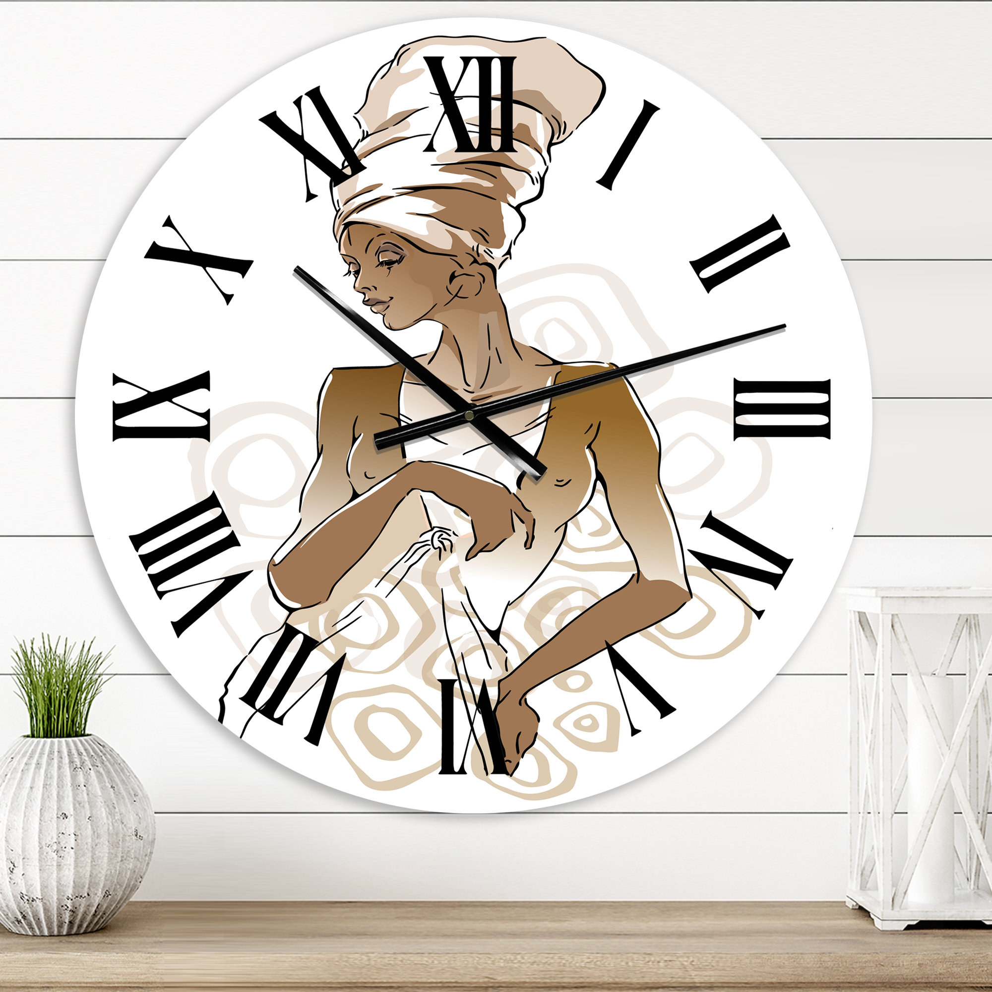East Urban Home African American Woman Portraits - Modern wall clock ...