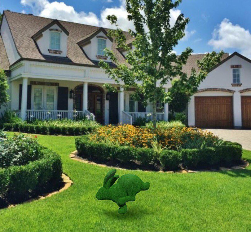 Rosalind Wheeler Outdoor Animal Running Rabbit Topiary Green Figures ...