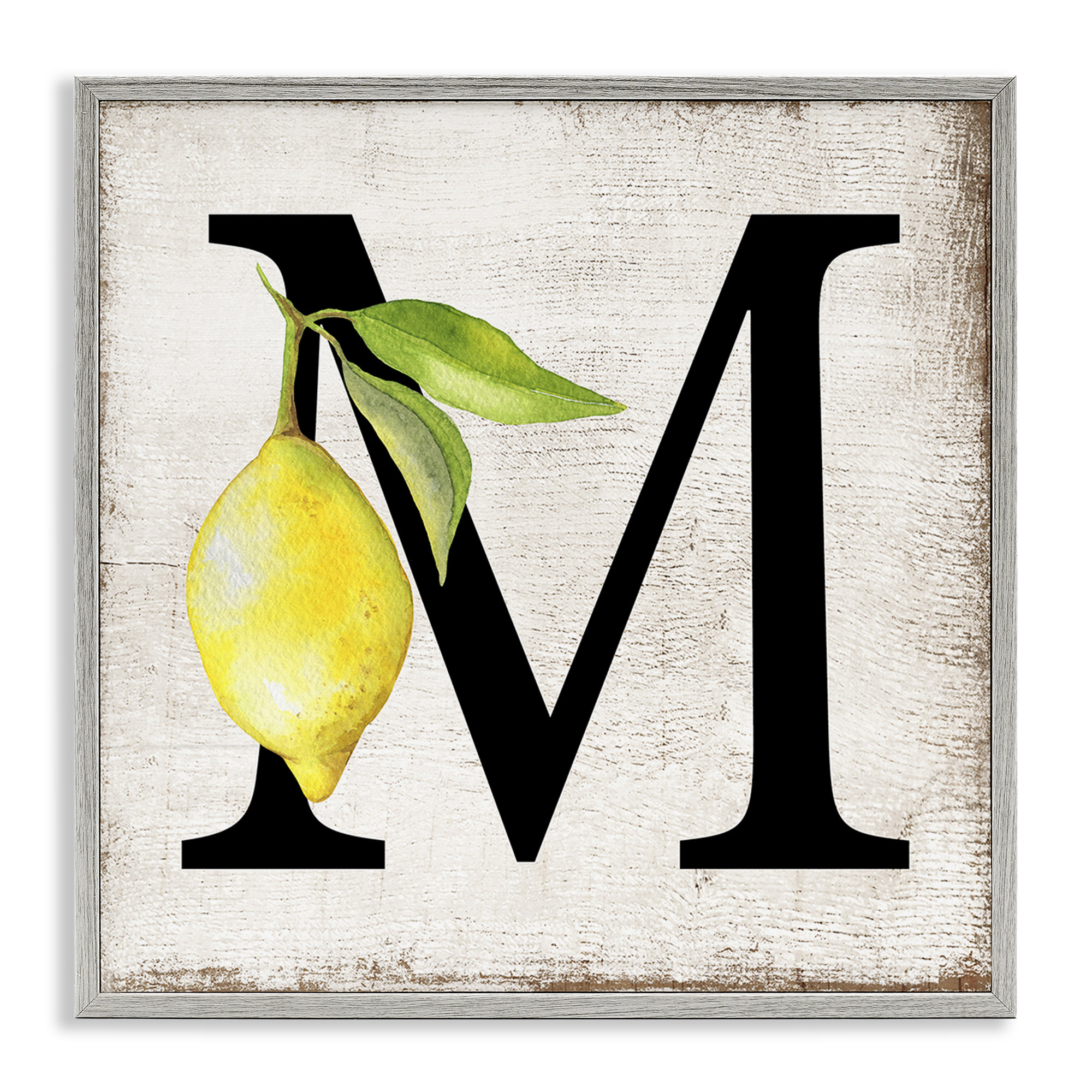 Ophelia & Co. M with Lemon Letter Giclee Art by Creatif Belle | Wayfair