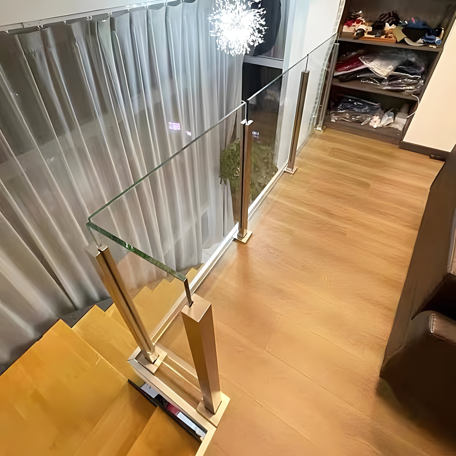 ERTCHUE RIED 39.4" Silver Stainless Steel Glass Railing Post System For ...