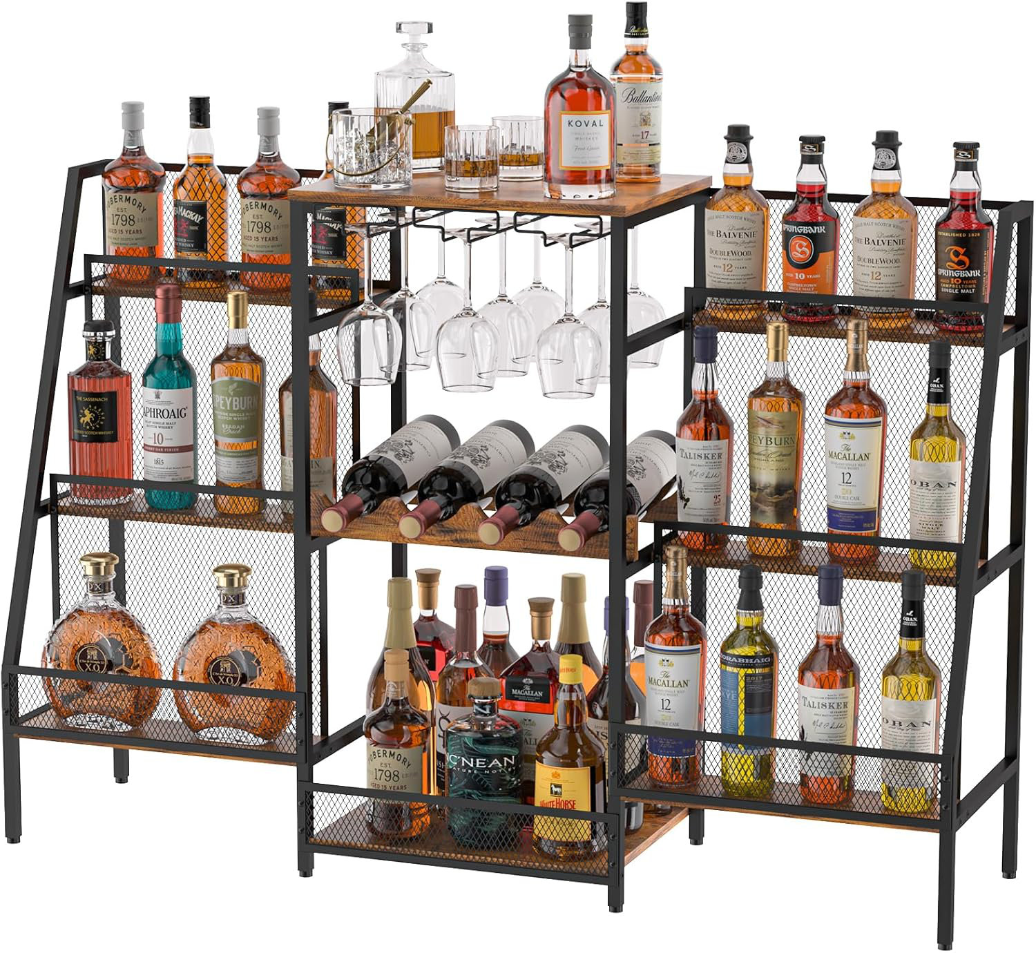 17 Stories Freestanding Floor Wine Rack, Liquor Stand For Liquor ...