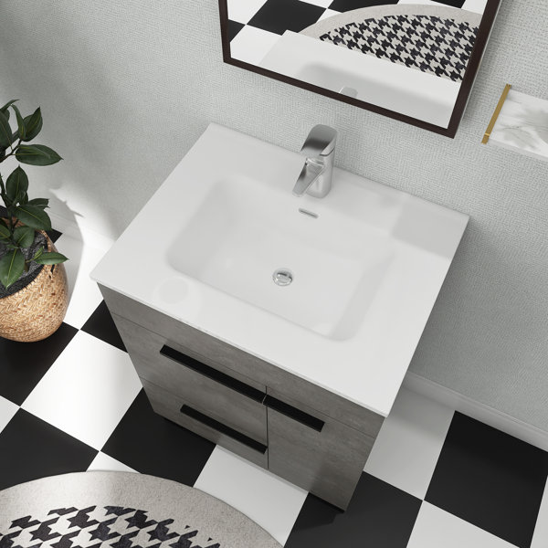 17 Stories Seliah 24'' Single Bathroom Vanity with Ceramic Top | Wayfair