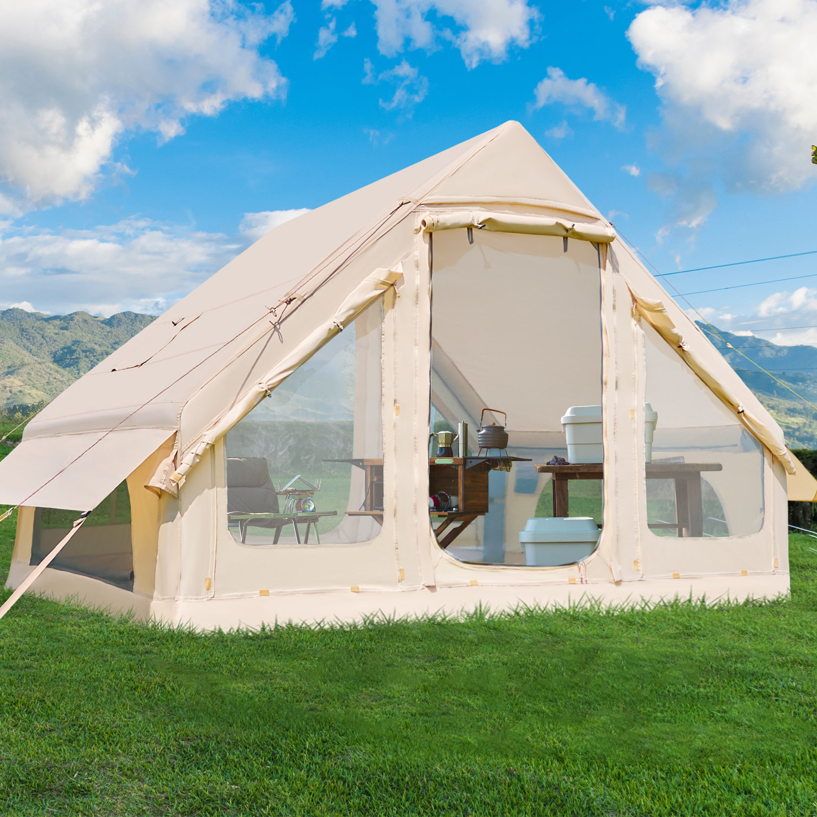 ShangQuan WuLiu Inflatable Tent With Pump,Glamping Tents For 4-6 Person ...