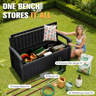 Patiowell 70-gallon Plastic Storage Bench With Cushion & Lockable Lid ...