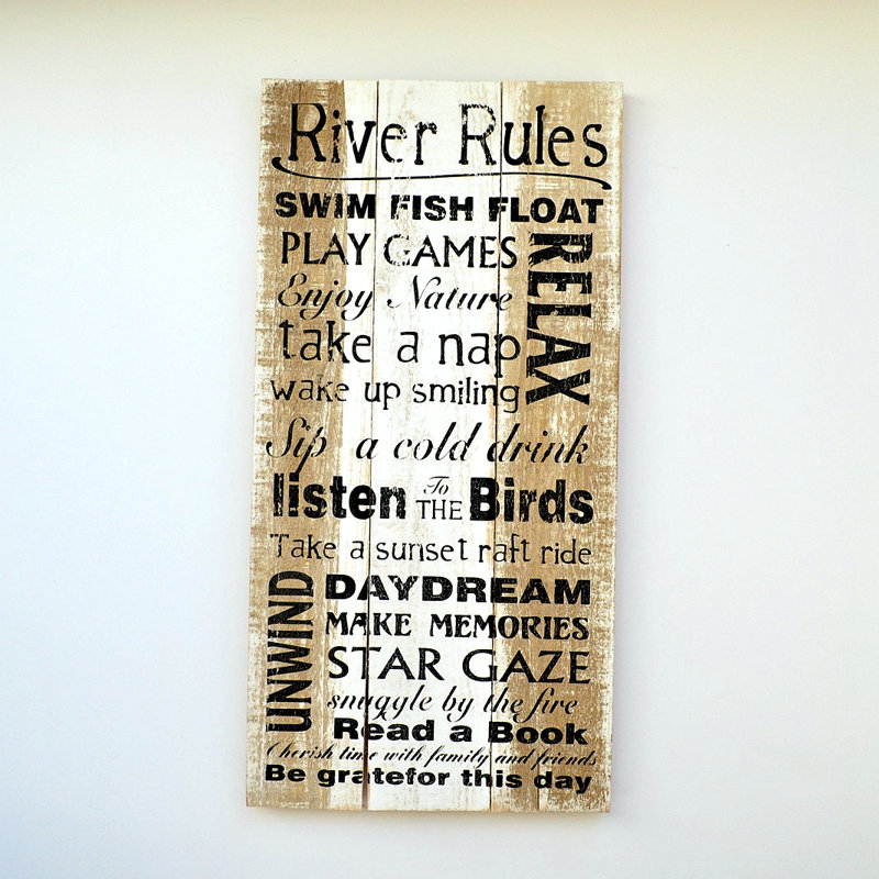 Trinx River Rules - Unframed Textual Art Print on MDF | Wayfair