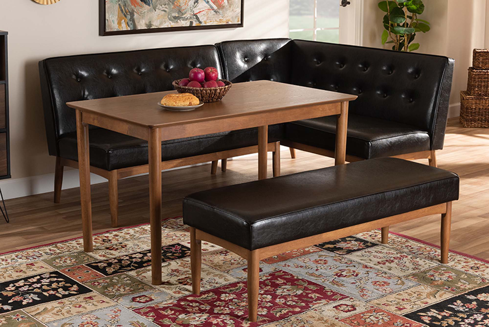 Corrigan Studio® Imre 4 Piece Solid Wood Breakfast Nook Dining Set ...