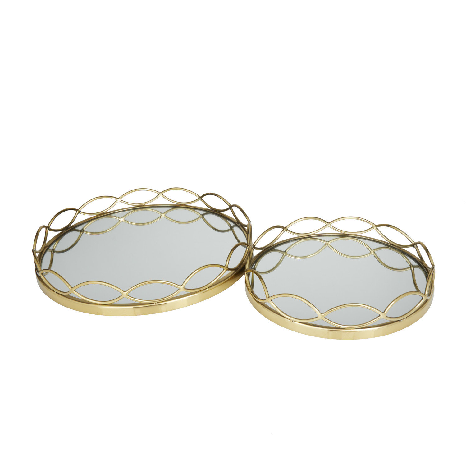 Everly Quinn Stainless Steel 2 Piece Vanity Tray Set | Wayfair