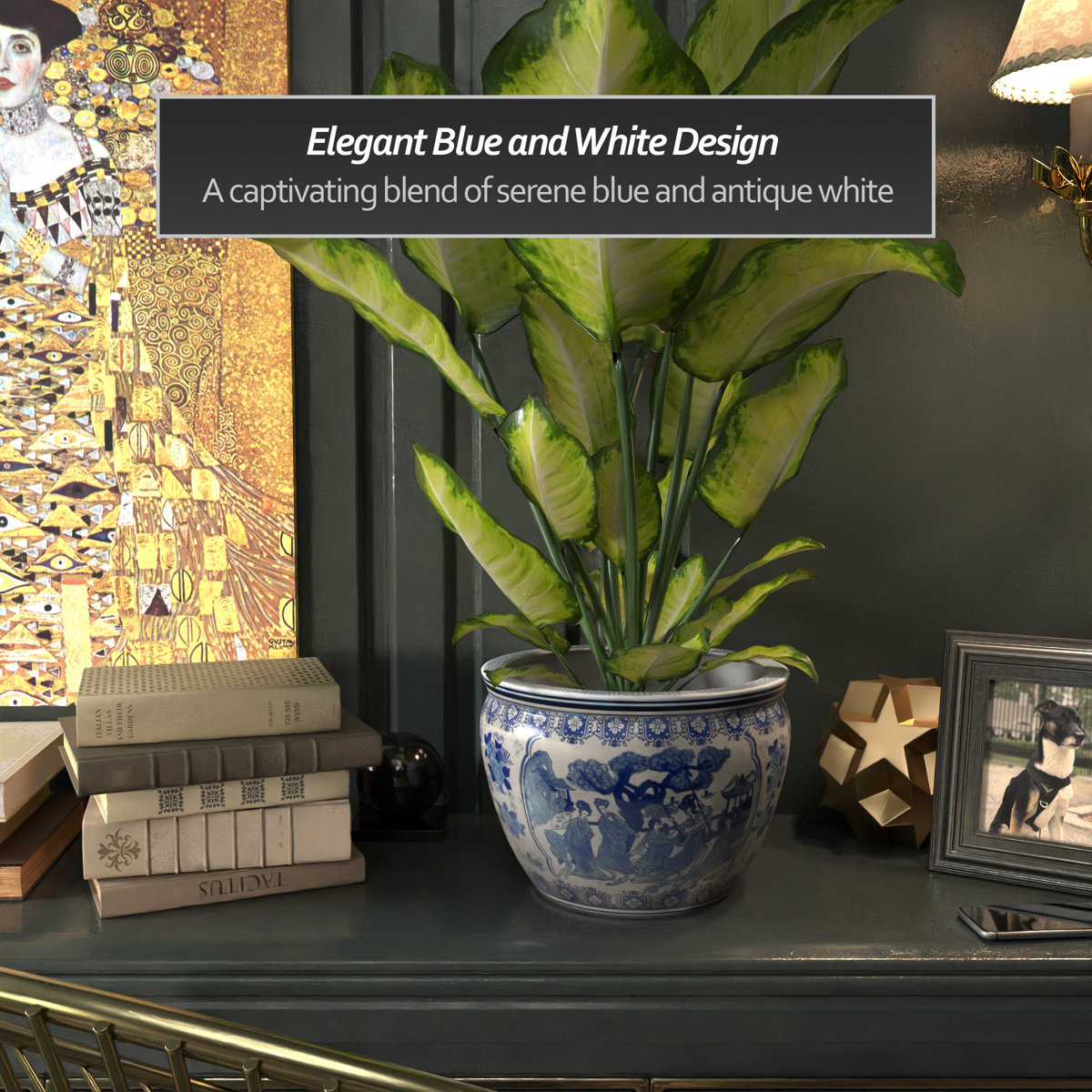 Oriental Furniture Ladies Chinese Porcelain Pot Planter & Reviews ...