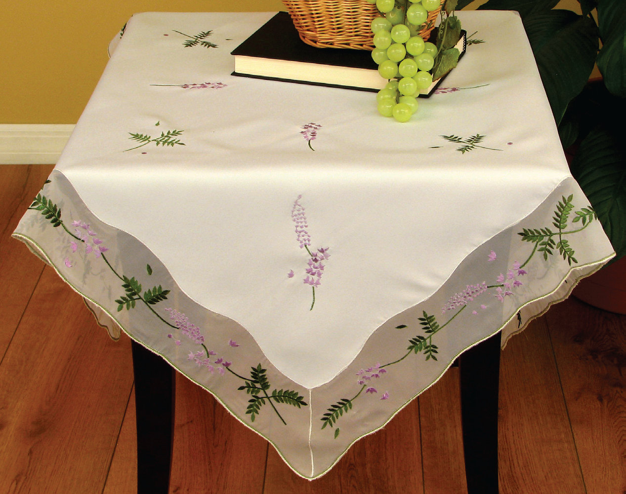 Xia Home Fashions Lavender Embroidered Table Topper | Wayfair