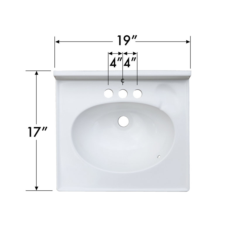 Penncrafter 19 x 17 inch Cultured Marble Single Vanity Top with Faucet ...