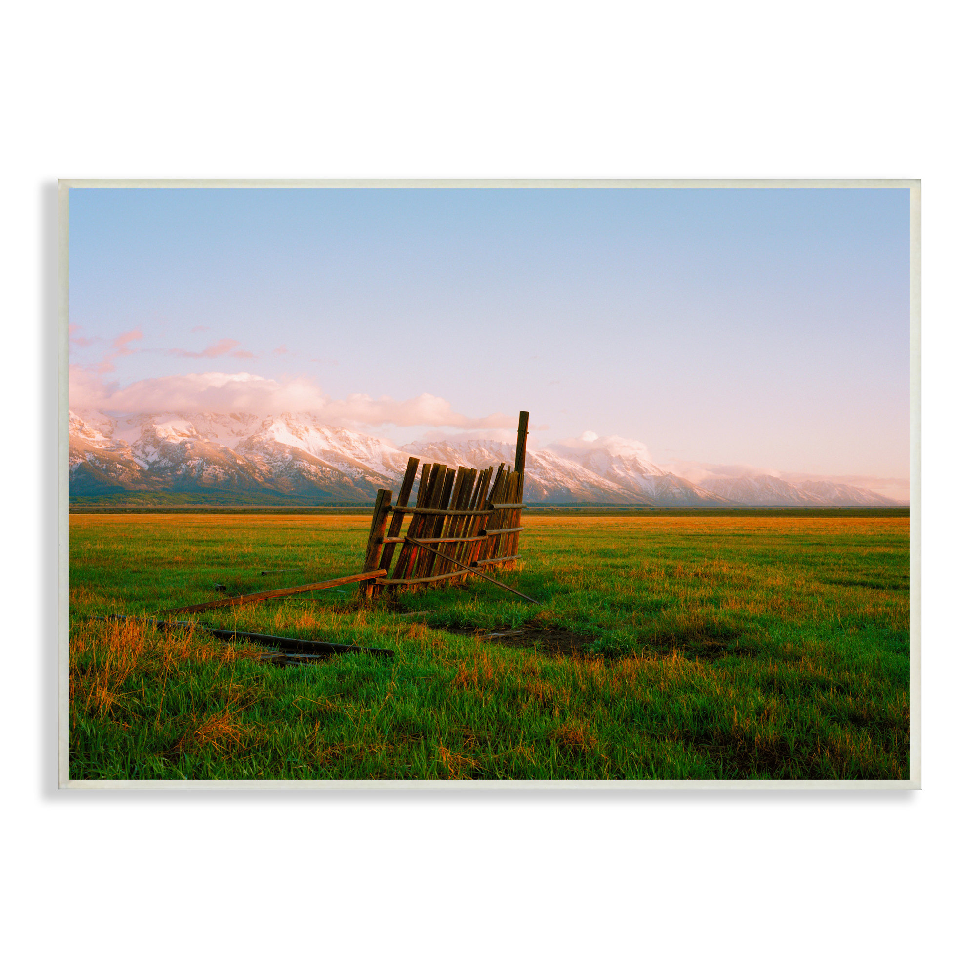 Latitude Run® Ranch Fence Grasslands Mountain Range Clear Sky S Picture ...