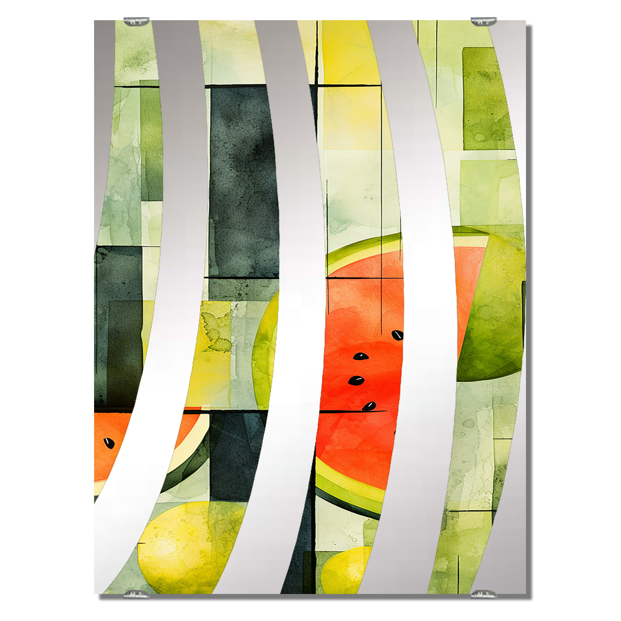 East Urban Home Cubic Watermelon Pattern II - Melon Wall Mirror Decor ...