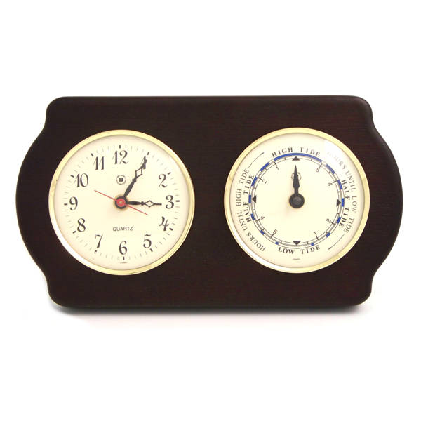 Breakwater Bay Coastal Analog Metal Quartz Tabletop Clock in Brown ...
