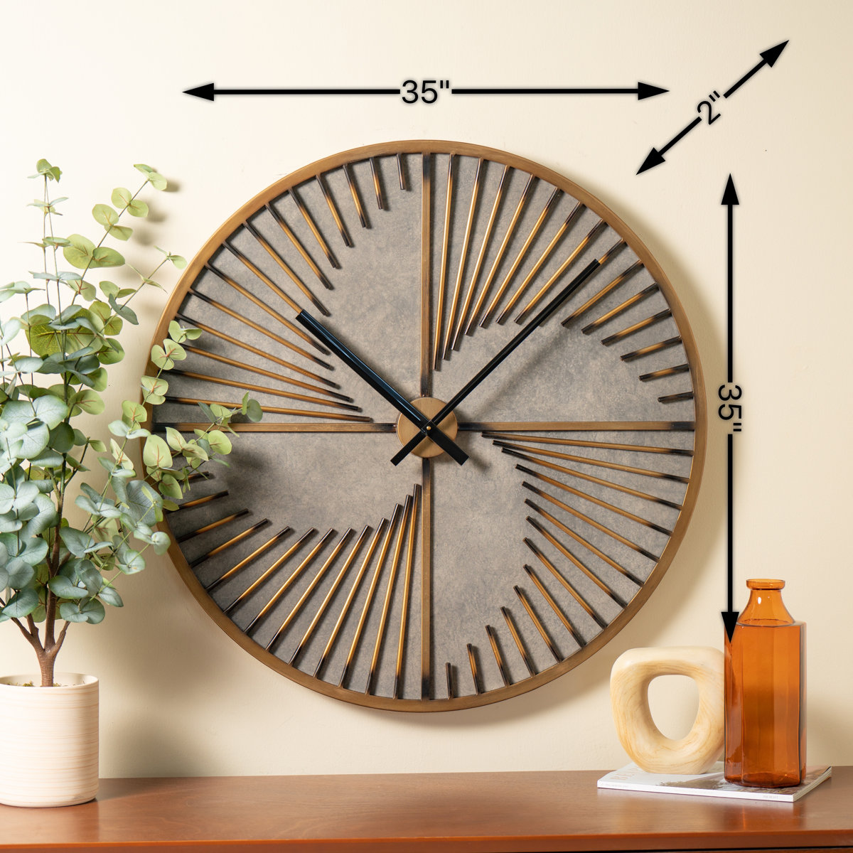 Cooper Classics Clapper Oversized 35.5" Wall Clock & Reviews | Perigold