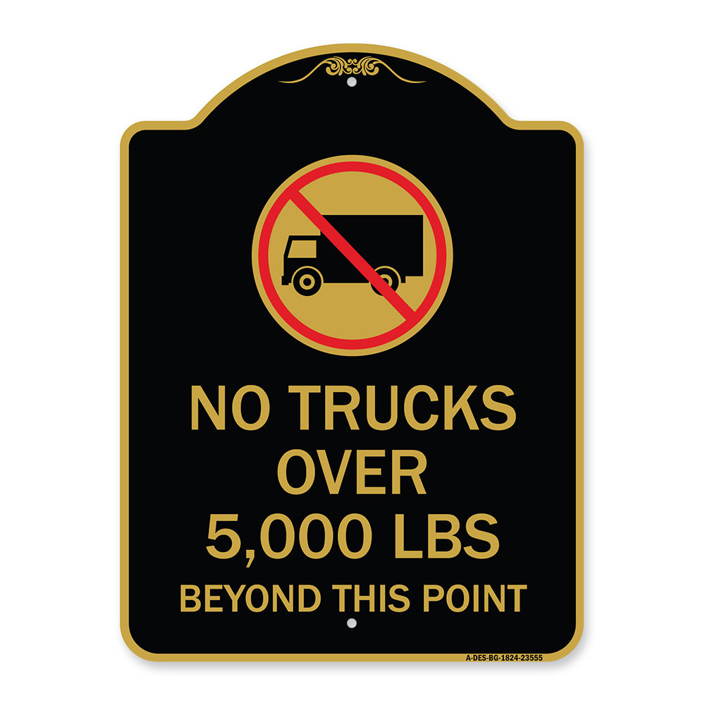Signmission Designer Series Sign - No Trucks Over (Editable Weight ...